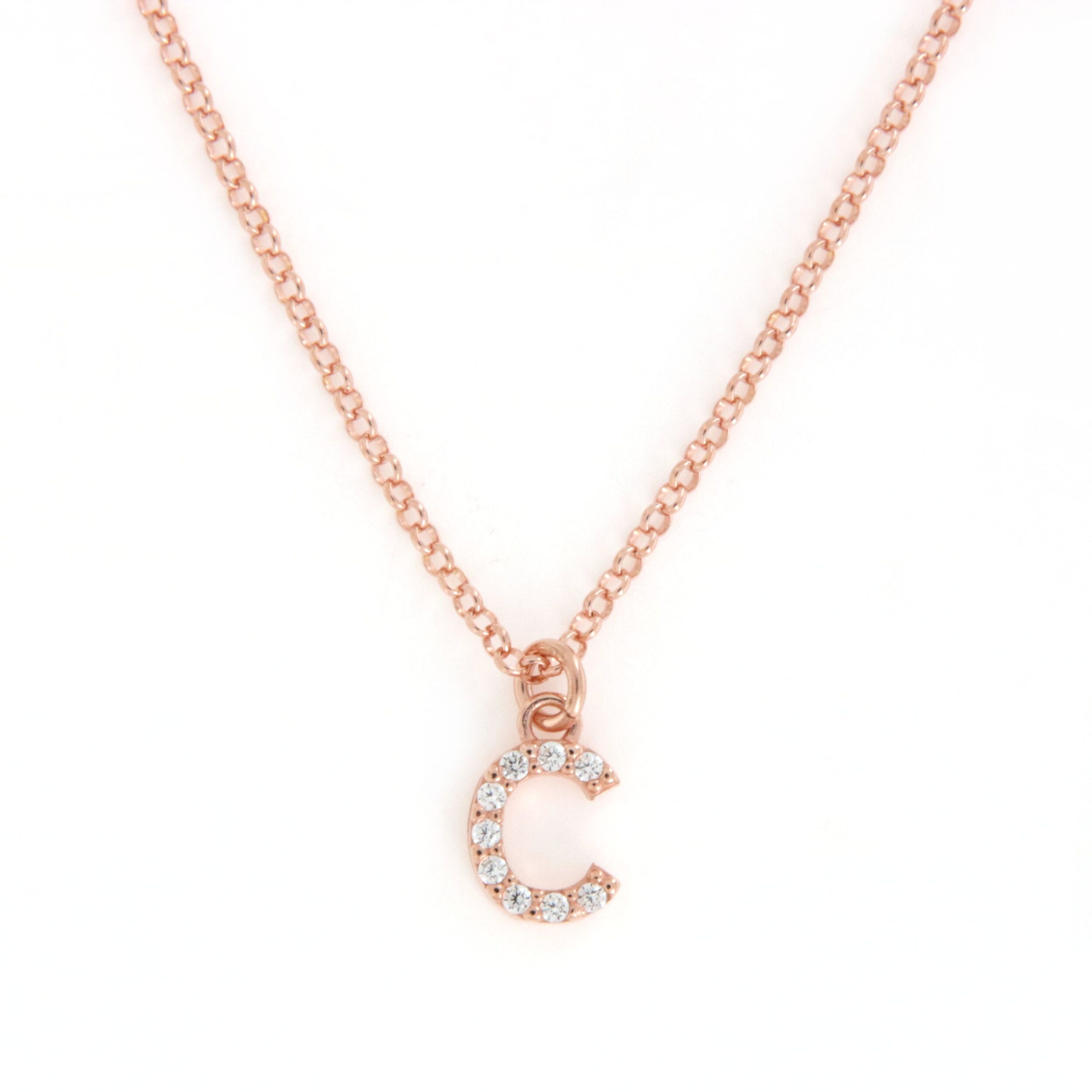 Collana Versari Iniziale Lettera C Zirconi Rosata - Oroshop